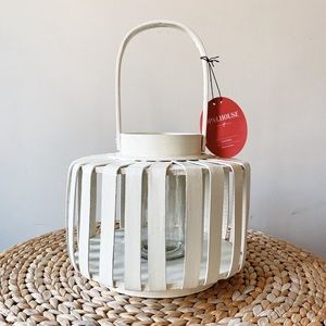 Opalhouse | Accents | Opalhouse White Wood Slat Lantern With Glass ...